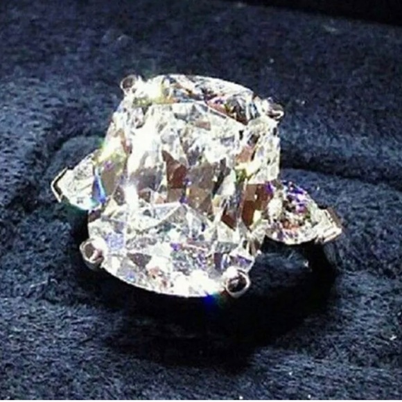 Jewelry | Elegant 5k Moissanite Diamond Ring Cocktail Ring Statement ...